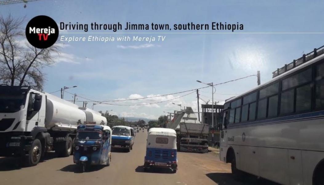 Driving through Jimma town, southern Ethiopia
